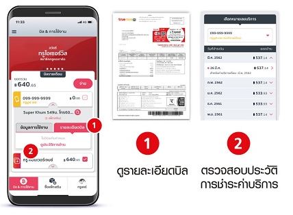 ขั้นตอนการตรวจสอบยอดการใช้งาน ผ่านแอปพลิเคชัน True iService